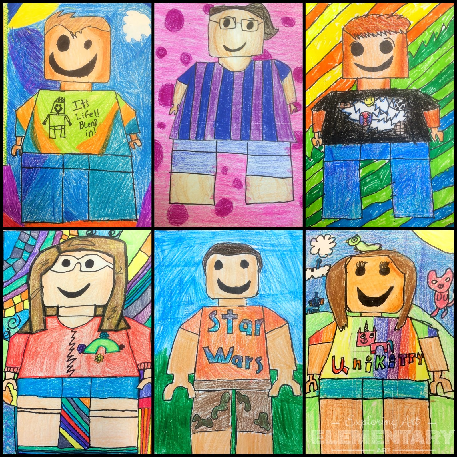 Art. Eat. Tie Dye. Repeat.: THEY'RE BACK-5th Grade Lego Self Portraits