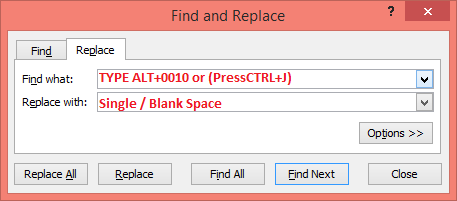 Delete ALT+ENTER / Line Breaks in Excel ~ Excel Tips & Tricks