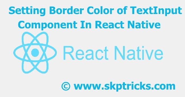 Setting Border Color Of TextInput Component In React Native SKPTRICKS