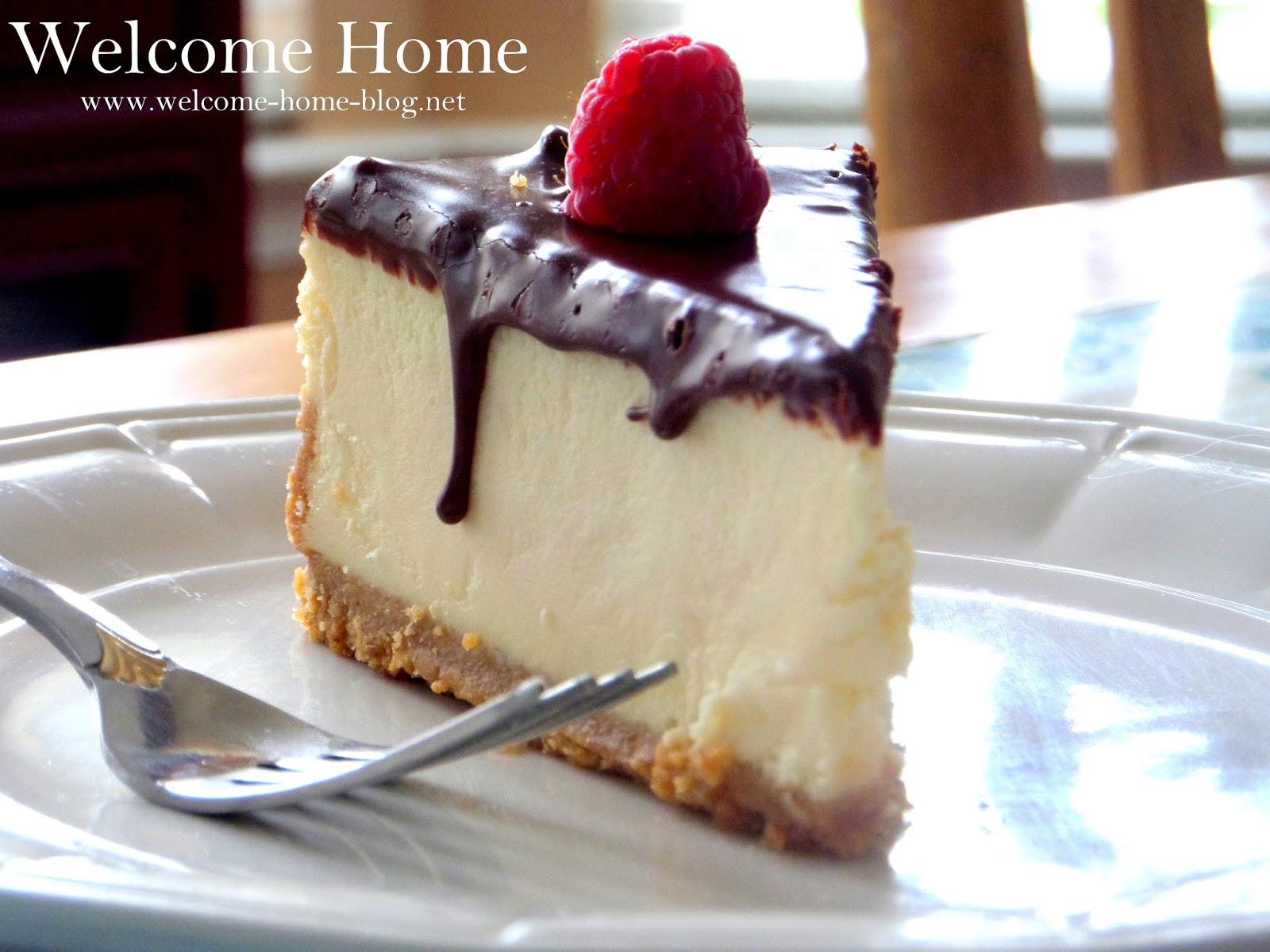 Welcome Home Blog: White Chocolate Cheesecake with Ganache Topping