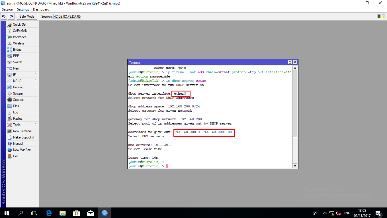 KONFIGURASI MIKROTIK MENGGUNAKAN WINBOX DENGAN TERMINAL ~ ILMU TKJ