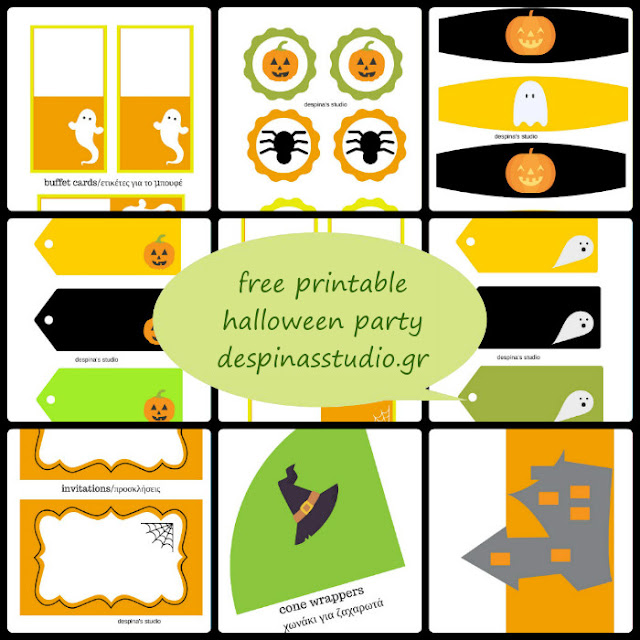 Halloween party Free Printables set