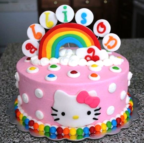 So Many Hobbies, So Little Time: Hello Kitty Rainbow Cake!