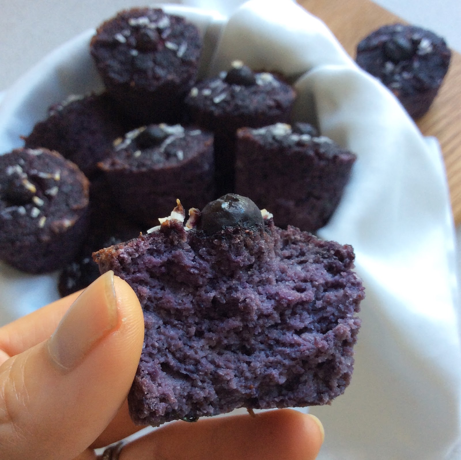 Blueberry and Red Cabbage Mini Muffins ('The Purple Ones')