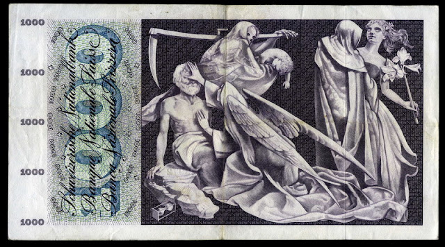 Swiss banknotes CHF 1000 Swiss Francs note 1965|World Banknotes & Coins ...
