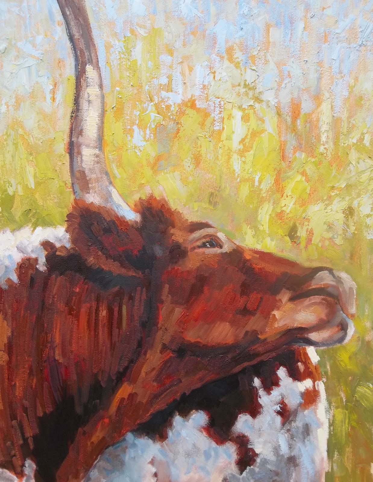 Susan Bell Fine Art: "Backscratcher" Original Longhorn Painting by ...