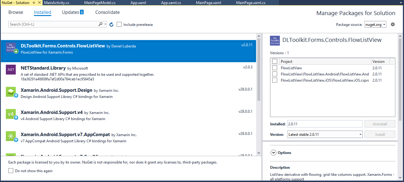 Grid View in Xamarin.Forms using FlowListView
