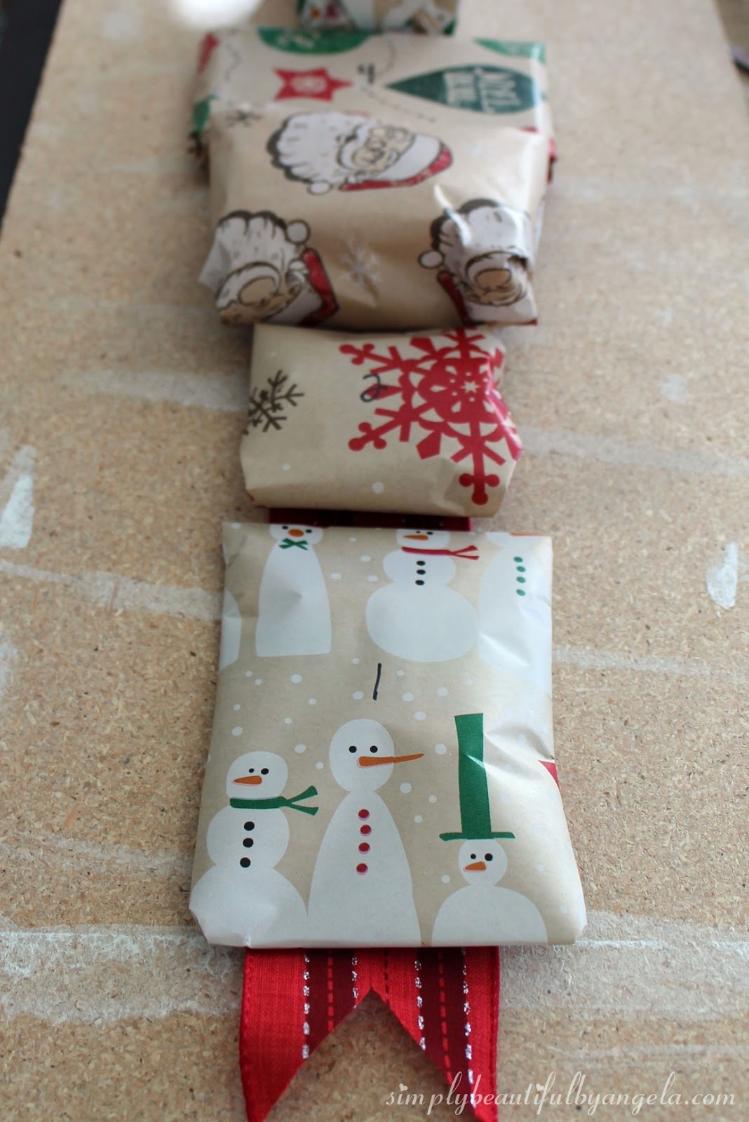 Christmas Ribbon Advent Calendar Using Dollar Store Items