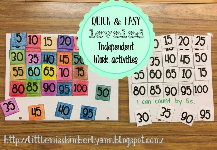 Little Miss Kim's Class: Quick & Easy Leveled Independent Work ...