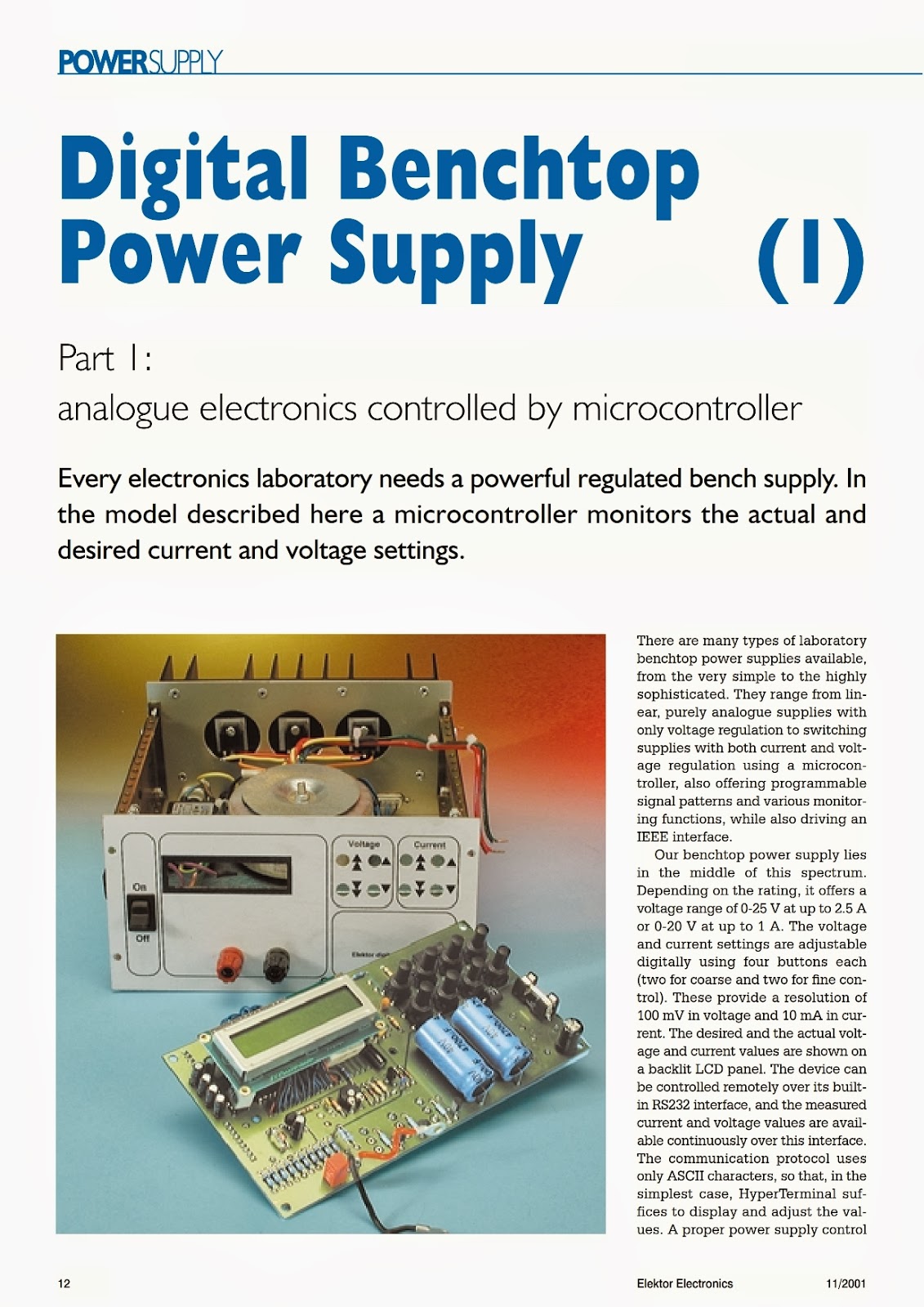 NTE Electronics Circuit: Digital Power Supply Unit