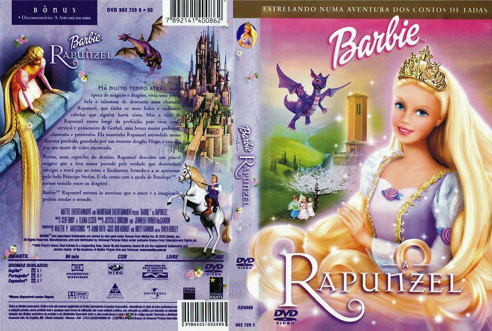 CAPAS DOS DVDS DA BARBIE: Capa do Dvd Barbie A Rapunzel