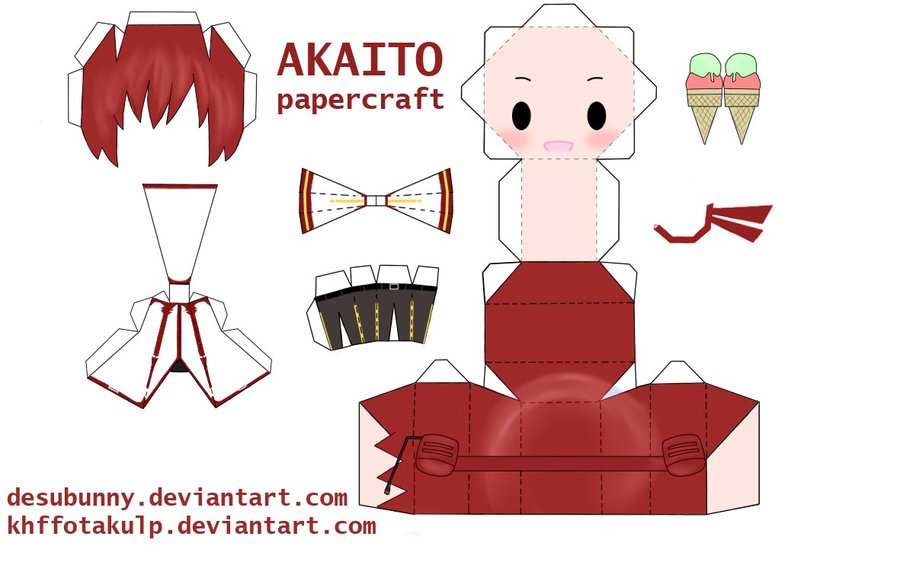 Pchan: Papercraft : vocaloid y anime