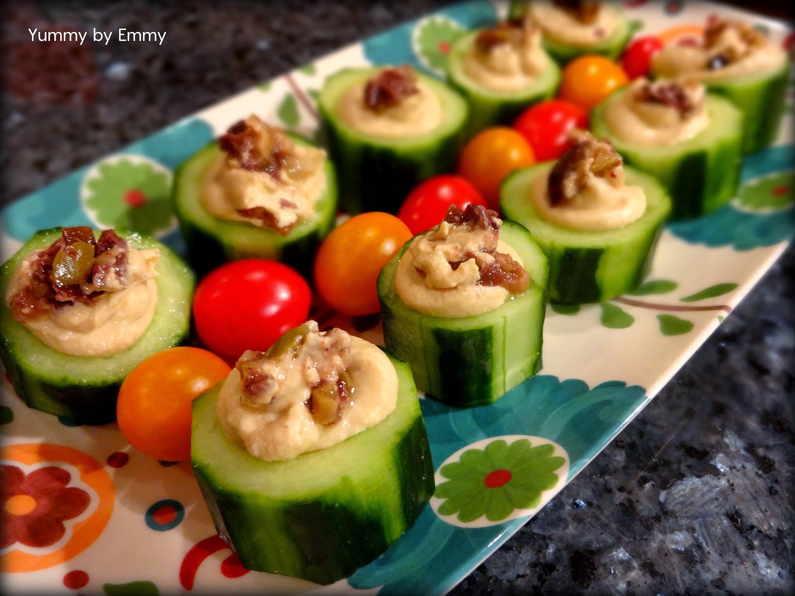 Yummy by Emmy: Hummus in Cucumber Cups