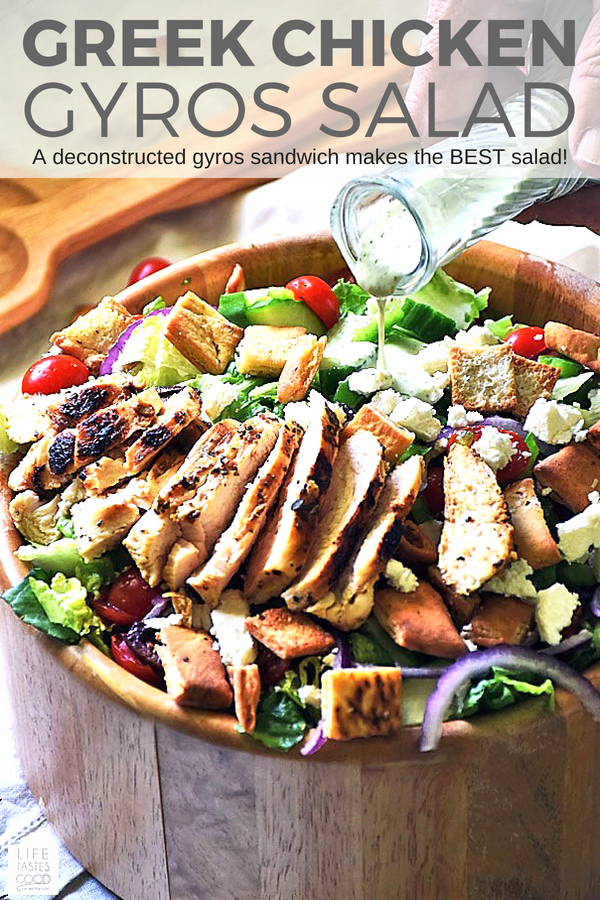 Gyros Salad with Chicken | Life Tastes Good
