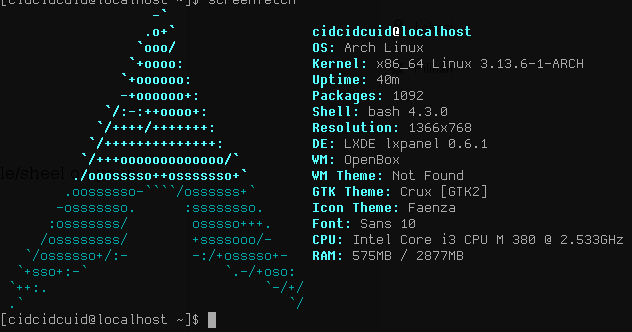 How to show archlinux system information in cli using archey & screenfetch