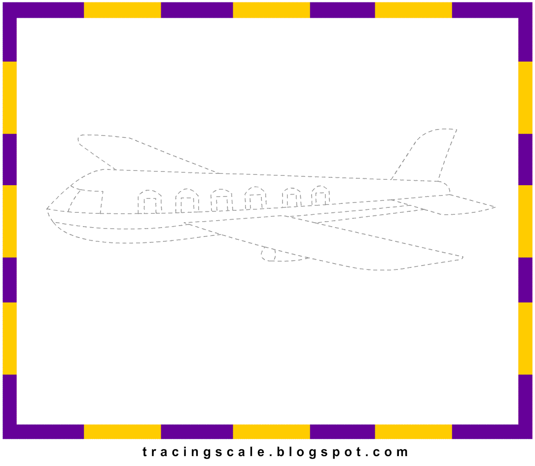 Free Tracing worksheet Printable: Aeroplane Tracing picture