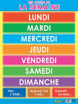 Le Français que je dois savoir...: Les jours de la semaine