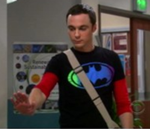 Sheldon's Batman logo T shirt in big bang theory - The Big Bang Theory ...