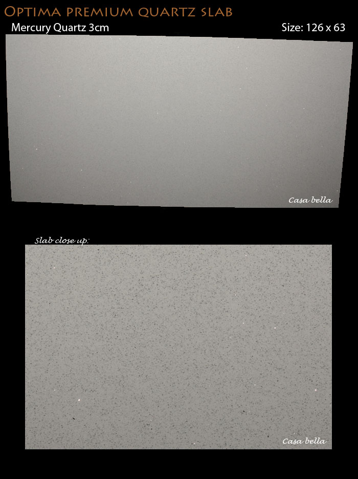Casa bella Granite Slabs Portland Oregon: Optima Premium Quartz Mercury 3cm