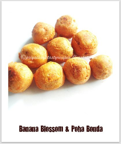 Priya's Versatile Recipes: Banana Blossom & Poha Bonda