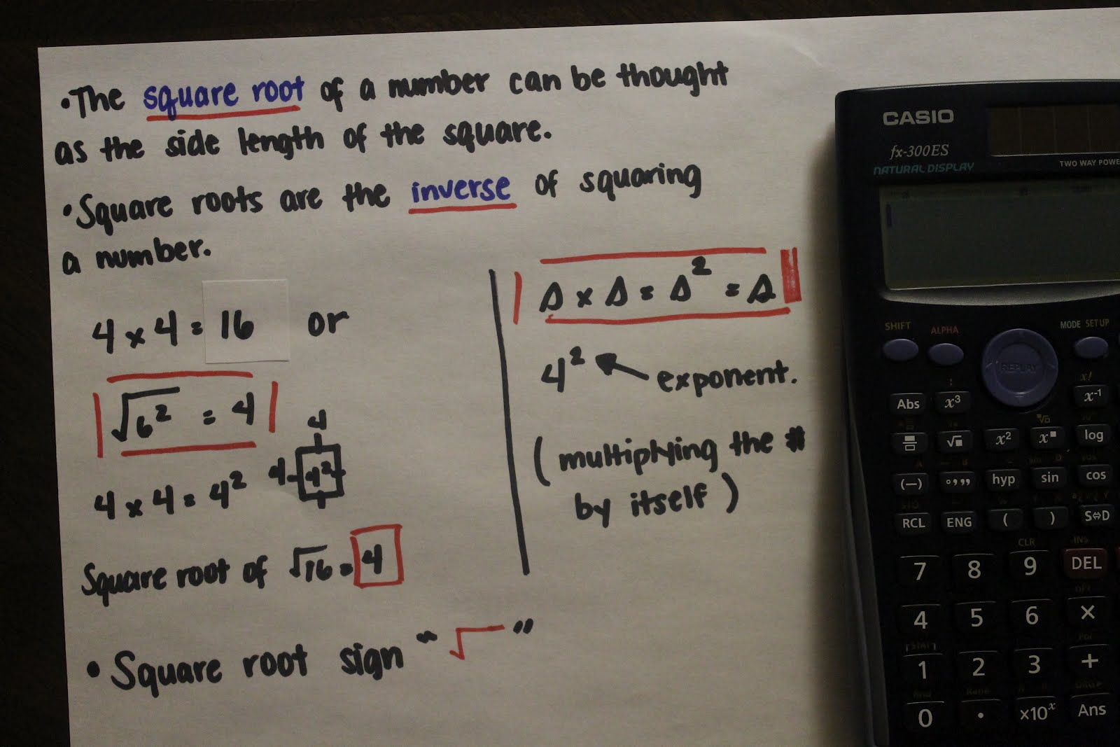 873 Math Blog (2011): Tinille's Square Root Scribe Post
