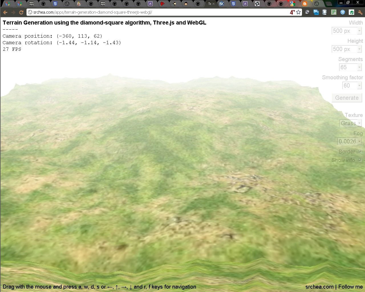 Webgl Html5 Canvas Threejs Terrain Generation The Diamond Square Algorithm And Threejs By