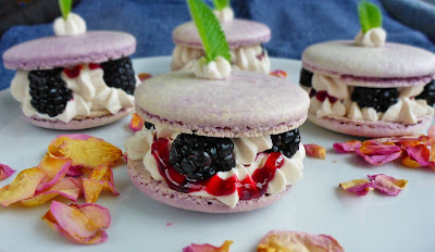 Blackberry macarons