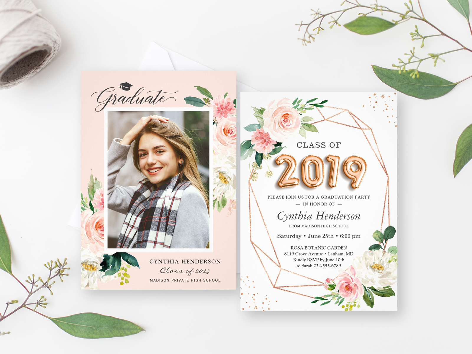 2019 Modern Graduation Party Invitations and Announcements | Mimoprints