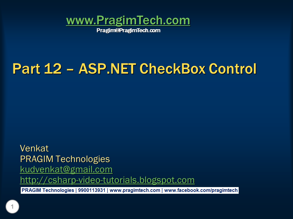Sql Server Net And C Video Tutorial Part 12 Aspnet Checkbox Control