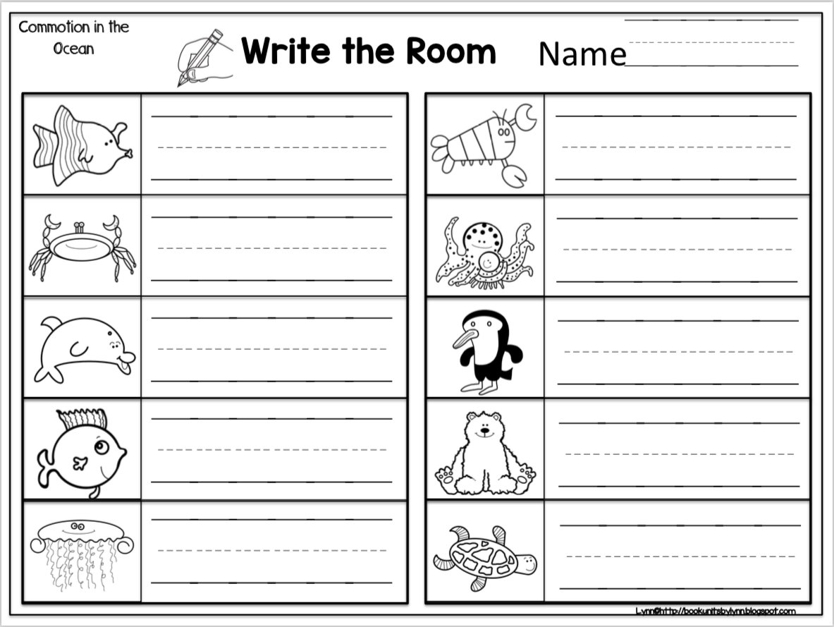 COMMOTION IN THE OCEAN WRITE THE ROOM ~ Book Units by Lynn