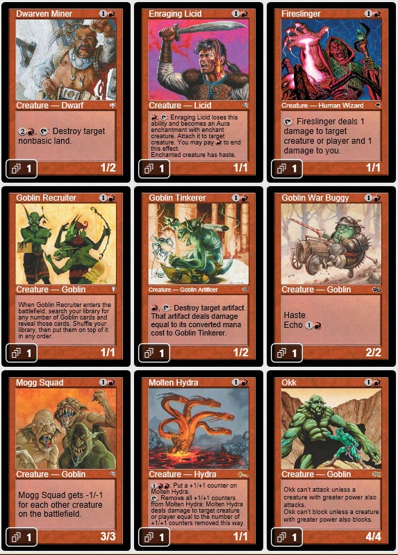 Magic the Gathering Adventures: [Legacy] One and Two-drop Red Creatures
