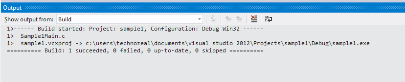 Compile and Run C Program using Visual Studio 2012 Express