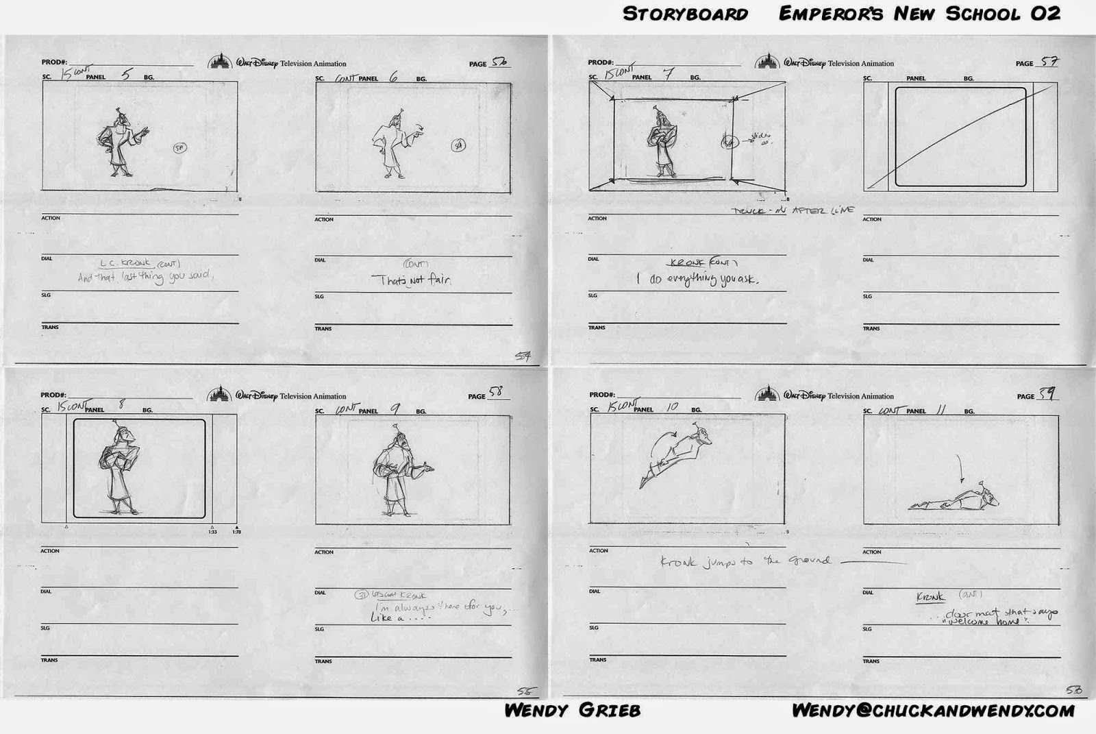 Wendy Grieb's Storyboard Portfolio: The Emperor's New School Storyboard
