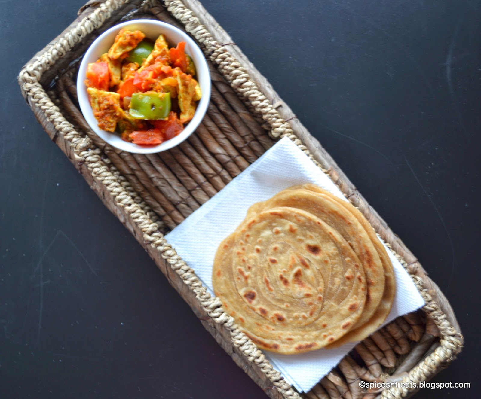 Spices and Treats: Whole wheat lacha parata | Veechu Parota