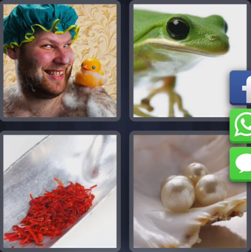 4 Fotos 1 Palabra Perlas Rana Hombre Bañandose Patito Goma - Enigma ...