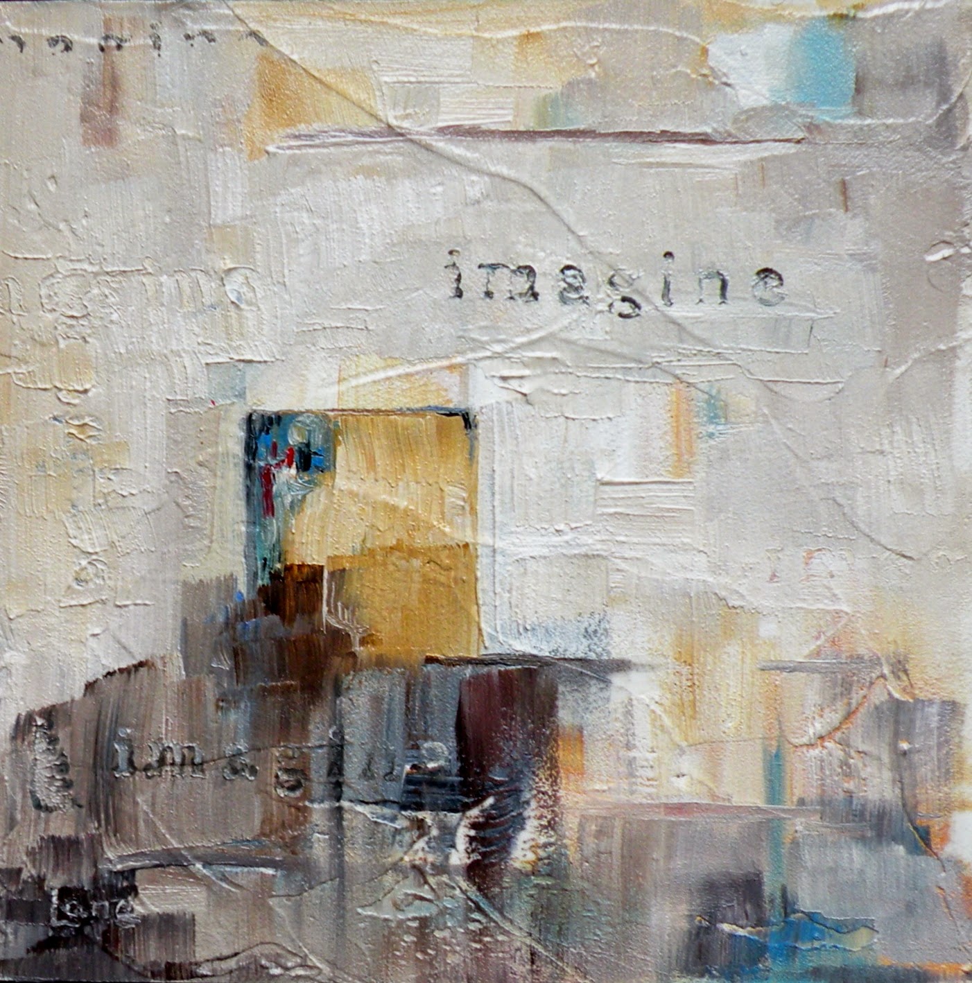 ART FOR LIFE: "IMAGINE" ORIGINAL ABSTRACT 4X4" OIL FOR MY ETSY SHOP ...