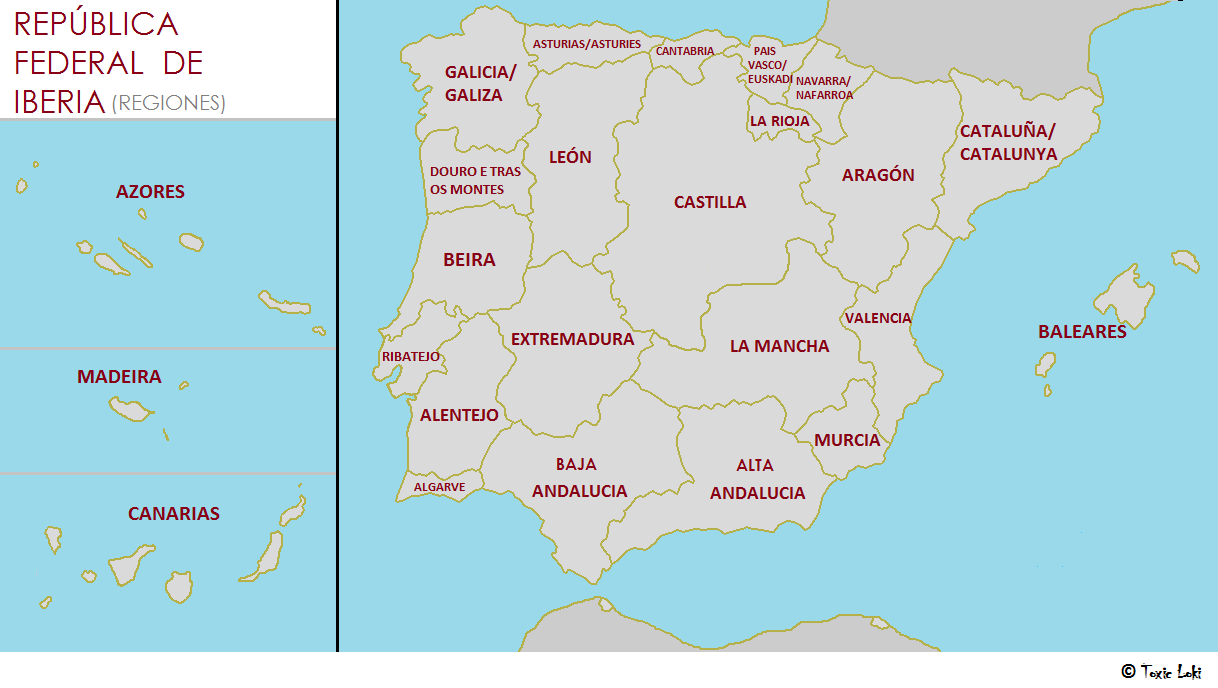 REPÚBLICA FEDERAL DE IBERIA: ORGANIZACIÓN TERRITORIAL