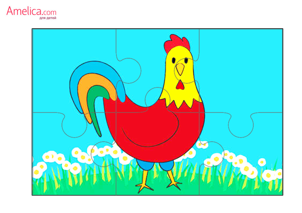 Amelica.com for kids: Пазлы из 6 частей для малышей / puzzles