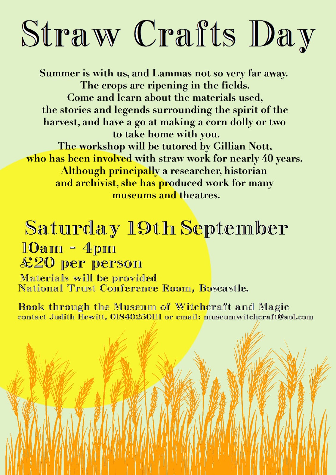 Museum of Witchcraft Diary: Straw Crafts Day in September - poster now ...