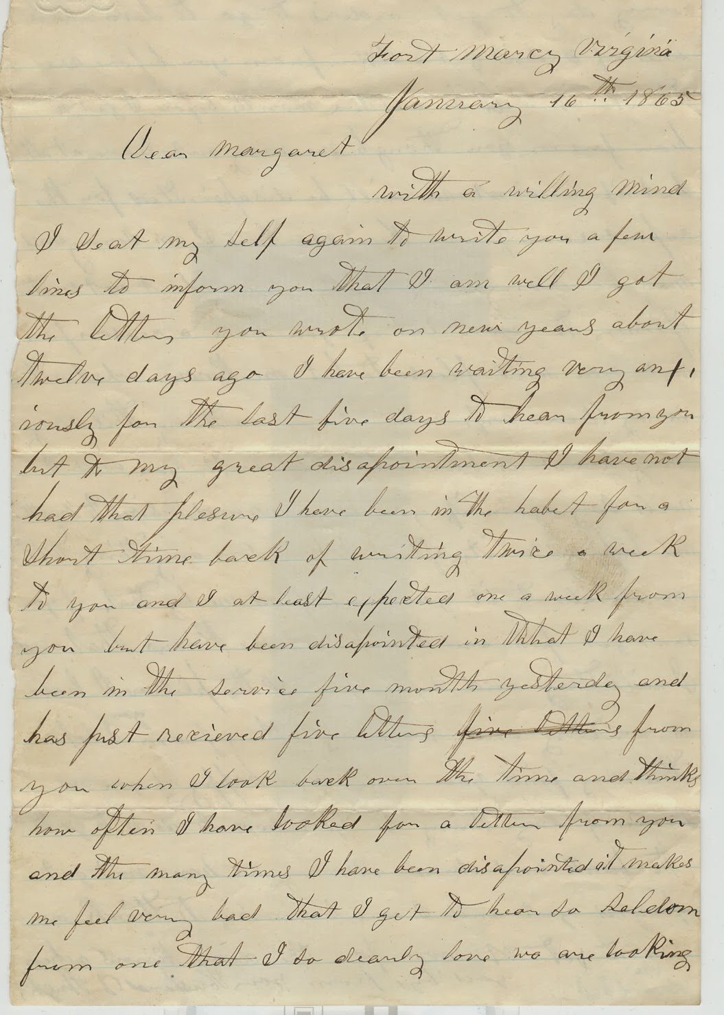 This Old Beatty: David Hughes Letter - January 16, 1865