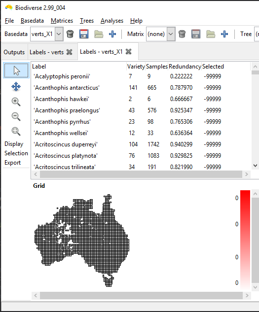 Biodiverse analysis software: 2019