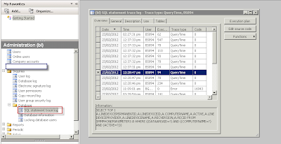 Metamorphic AX: SQL Query Tracing in Axapta 4.0 - Part 2