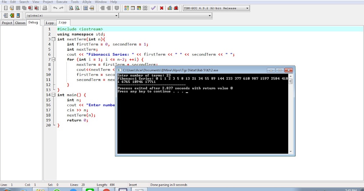 Program Fungsi Fibonacci Dengan 2 Cara Rekursif Yang Lain 