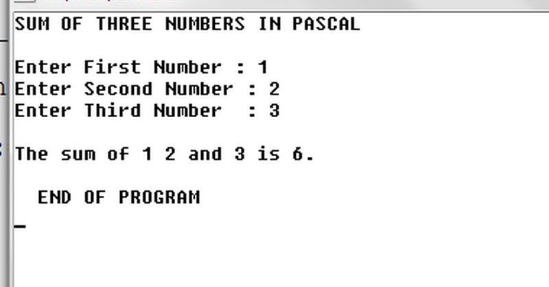 Free Programming Source Codes And Computer Programming Tutorials Sum Of Three Numbers In Pascal