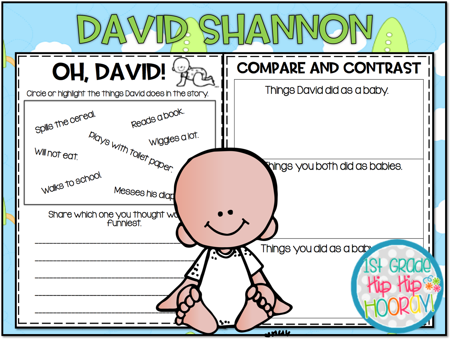 1st Grade Hip Hip Hooray!: David Shannon Author Study