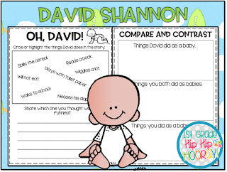 1st Grade Hip Hip Hooray!: David Shannon Author Study