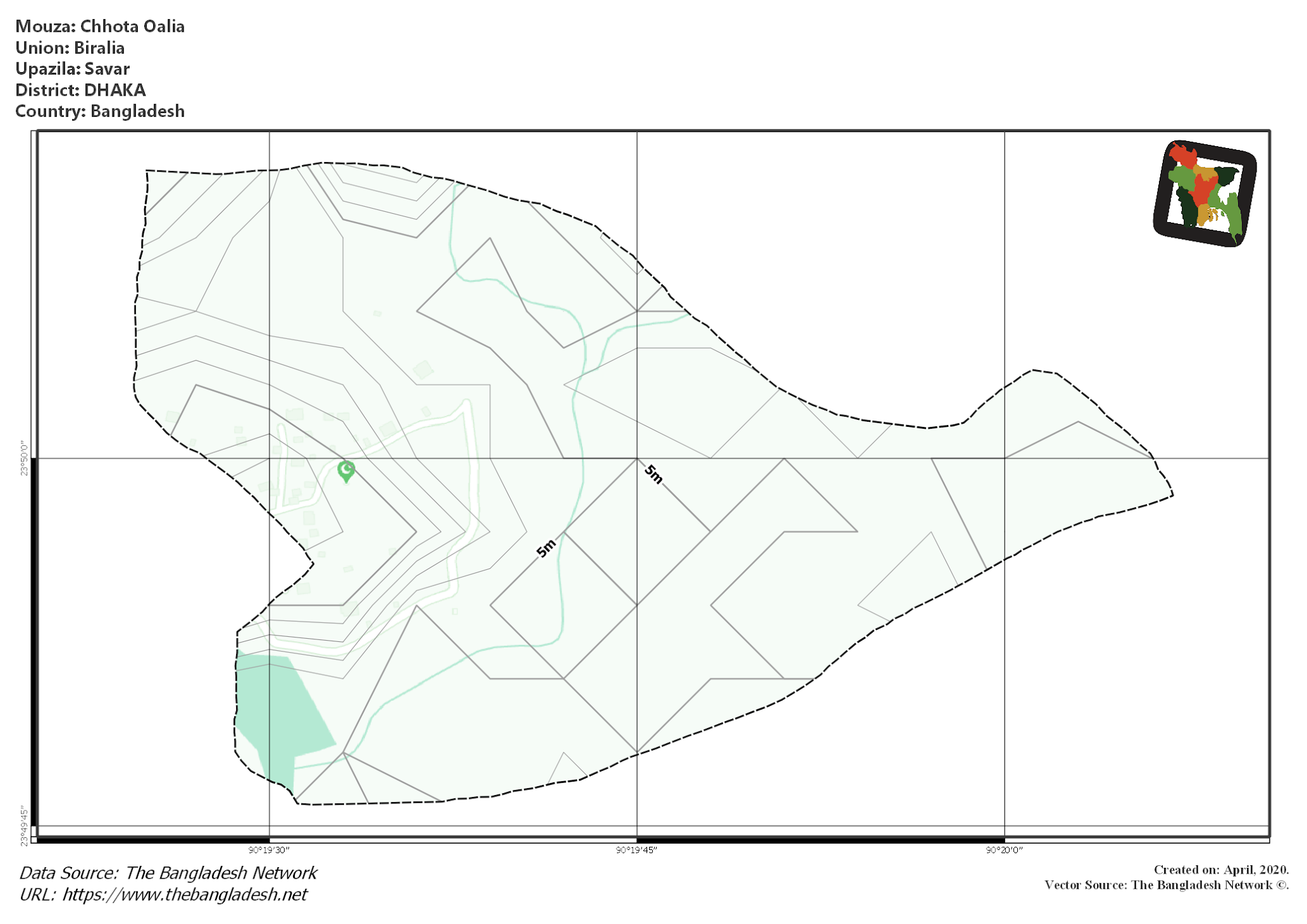 Map of Chhota Oalia Mouza, Savar, Dhaka