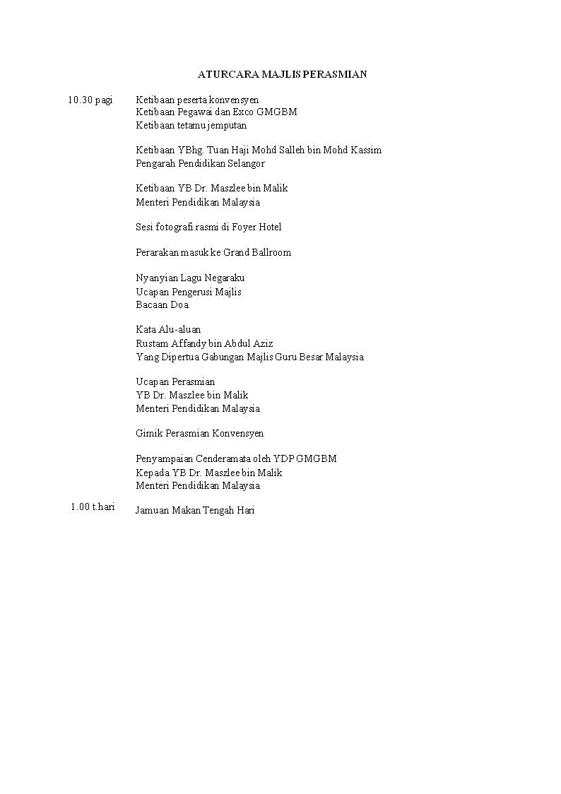 MAJLIS PERASMIAN ~ GABUNGAN MAJLIS GURU BESAR MALAYSIA