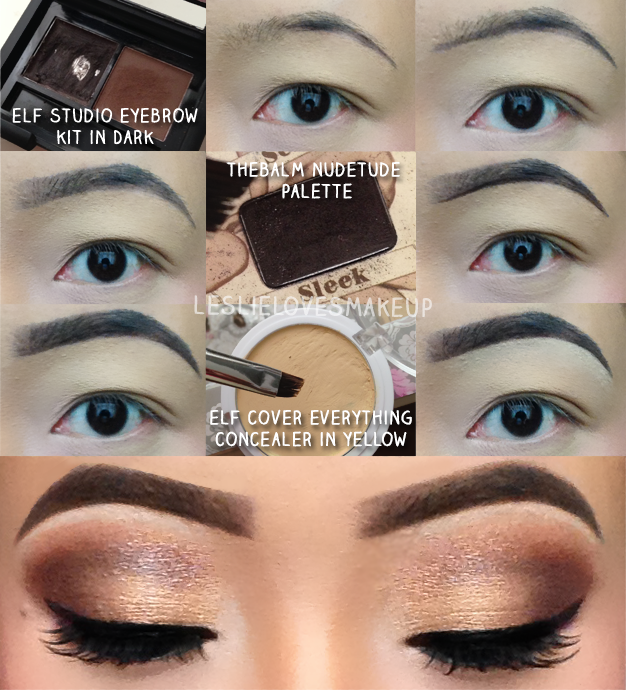 Leslie Loves Makeup: Brow Tutorial with ELF's Studio Eyebrow Kit in Dark