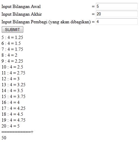 Catch up Coding: Menjumlahkan Hasil Pembagian